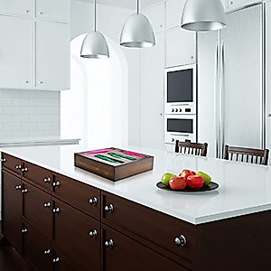 Oqnsrwg Bamboo Ziplock Bag Storage Organizer for Kitchen Drawer, Baggie organizer, Ziplock Bag Storage Organizer for Kitchen Drawer, Gallon Quart Snack Sandwich and Slider Bag Dispenser (1 Box 4 Slots) (Brown)