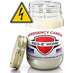 Stillwater Bath and Body Emergency Candle | Clean Burning Unscented Uncolored Long Burning Soy Wax | 13 Lumens and 80 BTUs | Large 16 oz Jar | Hand Made in The USA
