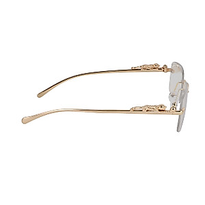 FLAWLESS EYEWEAR Rimless Oversized Sunglasses for Women Men Rectangular Frameless Fashion Shades (Clear)