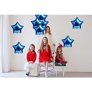 10pcs Star Shape Foil Mylar Helium Balloon 18" Balloon Birthday Party Decoration Foil Balloons,Wedding,Baby Shower Decor - Blue
