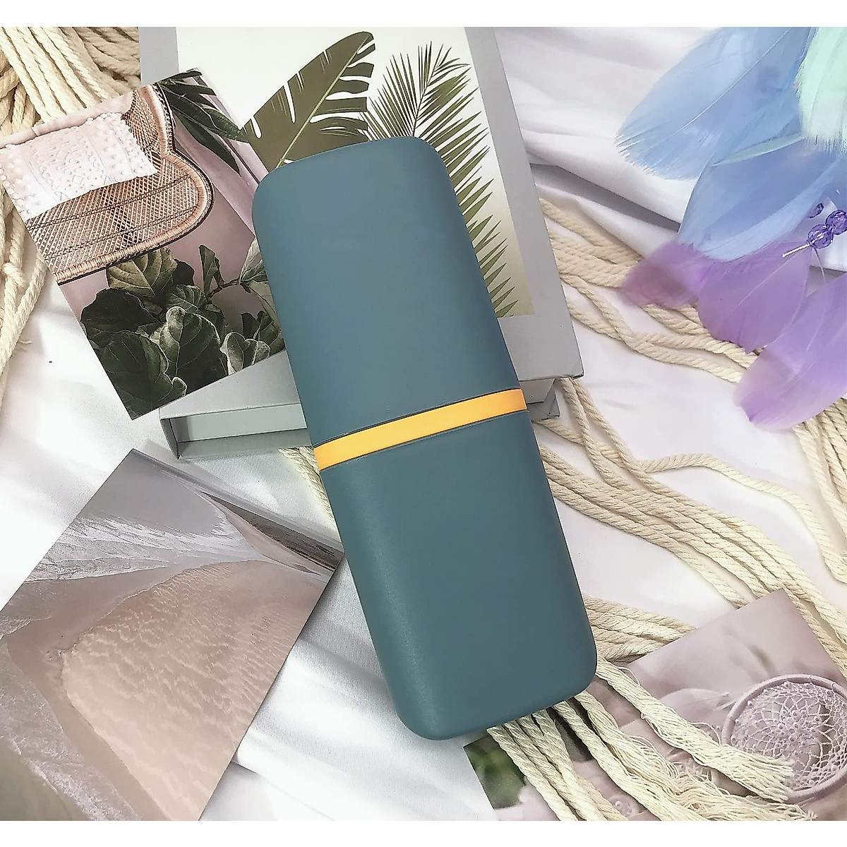 Travel Toothbrush Cup Case, Toothbrush Travel Container Portable Travel Toothbrush Holder Toothpaste Storage for School Camping Business Trip Bathroom