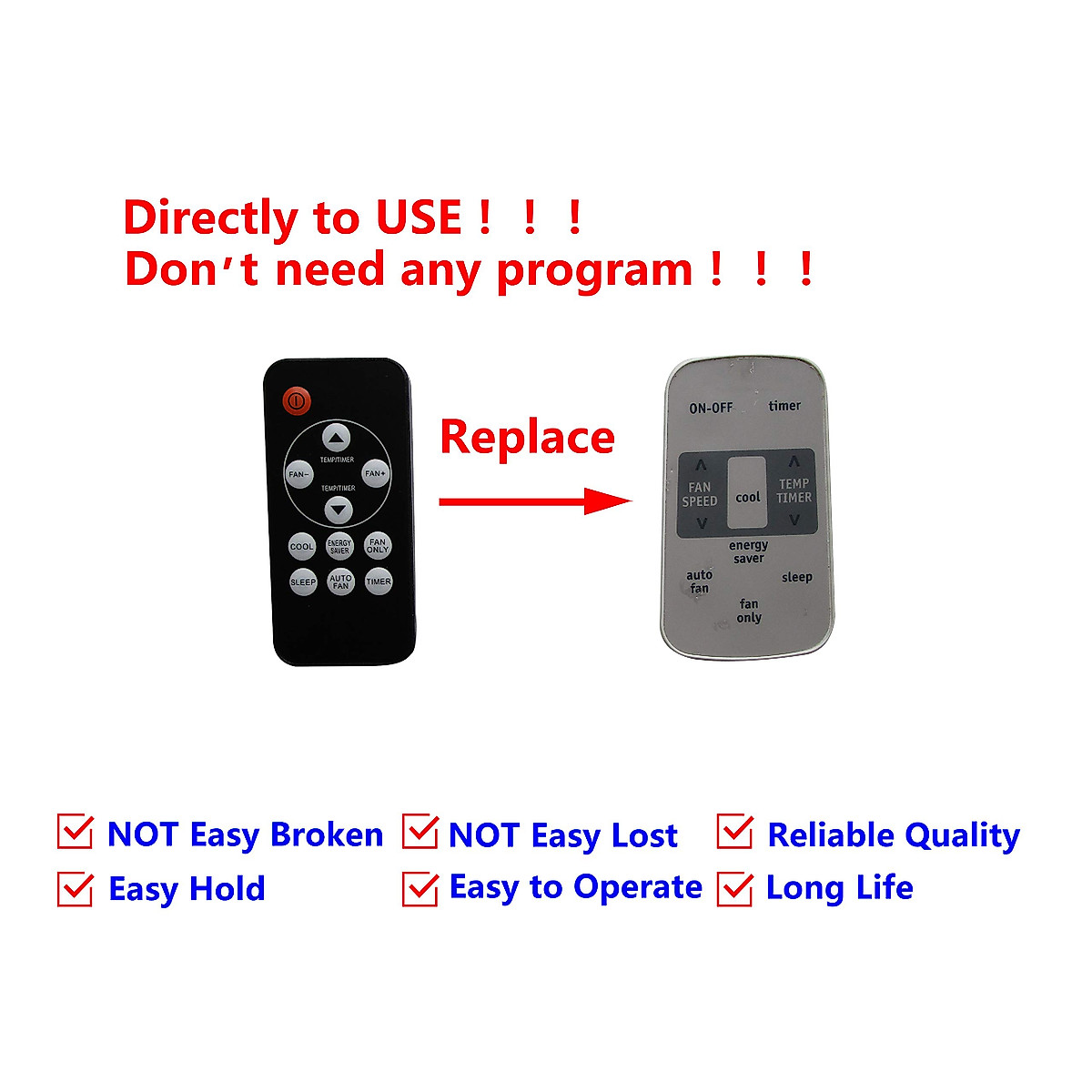 Remote Control for FRIGIDAIRE RG15D/E-ELL 5304476833 5304487535 5304501879 5304476866 CRA057XT7 CRA057XT710 CRA057XT711 CRA057XT712 Room Air Conditioner