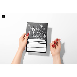 Your Main Event Prints Baby It's Cold Outside Invite, Snowflake Baby Shower Invitation, Christmas Winter Wonderland Baby Shower Invites and Diaper Raffles, 20 Fill in Invitations and Envelopes