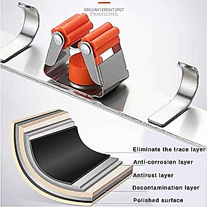 Broom Mop Holder Wall Mount Garage Storage Stainless Steel Heavy Duty Tools Hanger with 4 Racks 5 Hooks