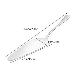 YEKUYEKU 6 Pieces Cake Slice, Cake Server, Silver Cake Knife, Stainless Steel Cake Slicer, Cake Cutter with Serrated Edges, Cake Pizza Pie Server for Kitchen, Party and Wedding