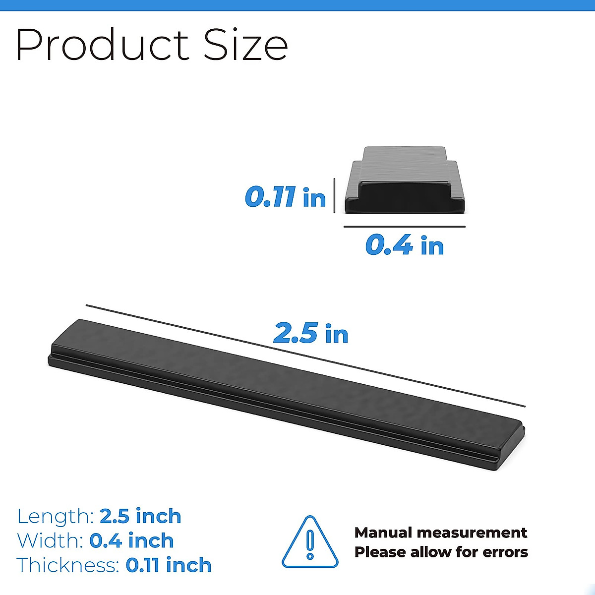 Upgrade Shower Door Magnet - 2-1/2" Long Glass Shower Door Magnet Replacement for Swing Shower Doors Shower Door Handles Shower Door Strike Jamb (Black)