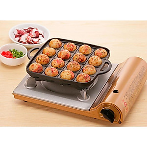 Takoyaki Grill Pan for Iwatani Cassette-feu Butane Stoves and Takoyaki Pick Set,