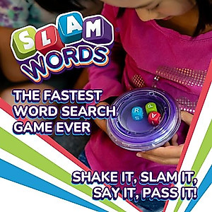 Foxmind Slam Words Quick Word Game, Educational Alphabet Dice Games to Improve Vocabulary, 20 Minute Travel Board Games for 2 or More, Word Board Games for Family Night, Parties