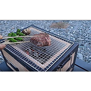JAPANESE HIBACHI YAKITORI GRILL DIATOMITE STONE 12.5x9x7.8" WITH COVER