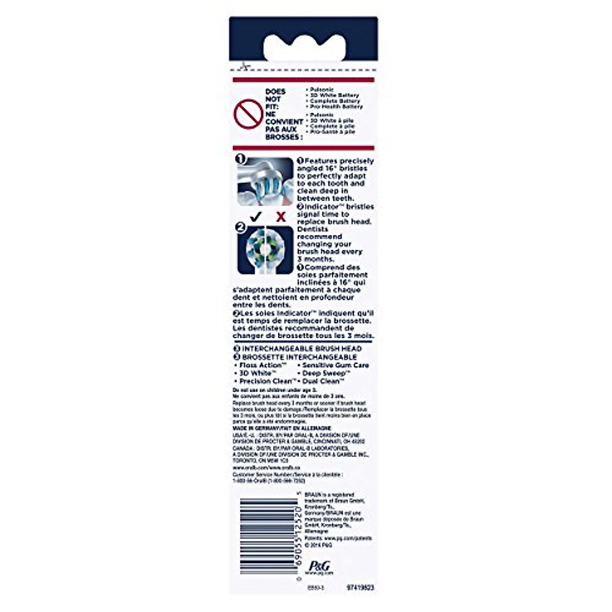 Oral-B Cross Action Electric Toothbrush Replacement Brush Heads Refill, 3 Count