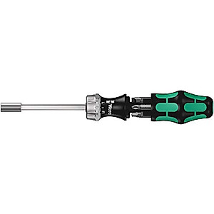 Wera 05073661002 Kraftform Kompakt 27 RA Slotted Ratcheting Screwdriver, 1/4" Head, MULTI