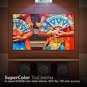 ViewSonic PX727HD 1080p Projector with RGB 100% Rec 709, ISF Certified, Sports Mode and Low Input Lag for Home Theater and Gaming (Renewed)