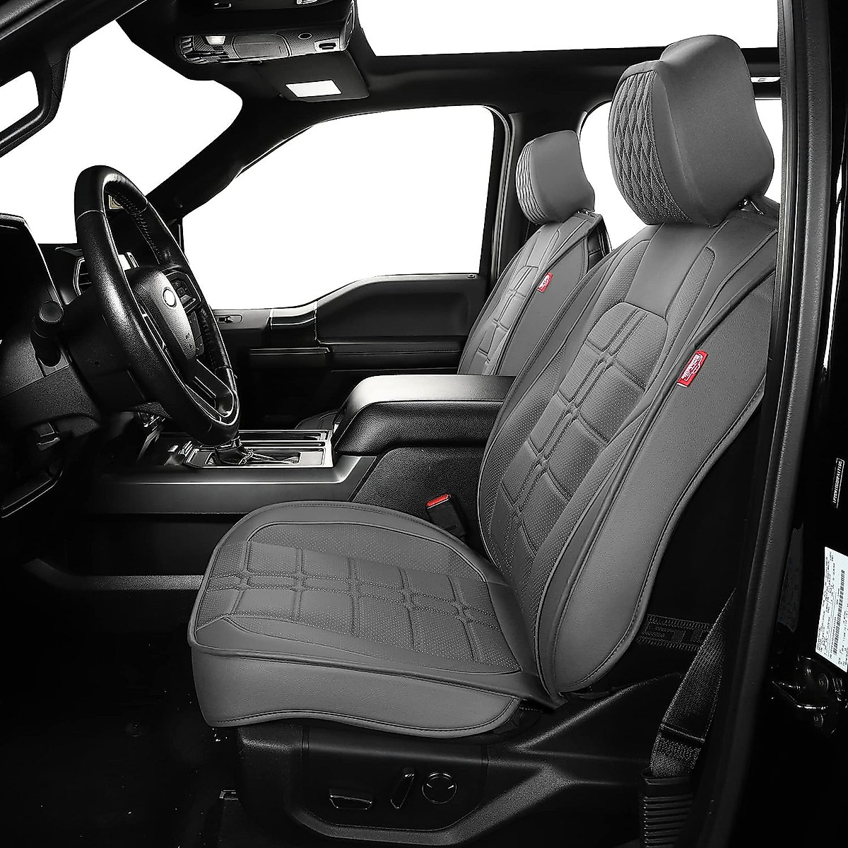 BALLIOL Pickup Seats Covers Compatible with Toyota Tacoma 2005-2023 SR SR5 TRD Off-Road TRD Pro TRD Sport Trall Special Edition Faux Leather (Gray,5 Sets Full Seat)