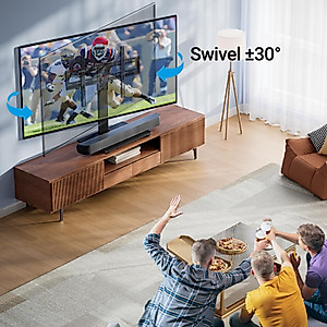 PERLESMITH Universal Swivel TV Stand Base, Table Top TV Stand for 37 to 65, 70 inch LCD LED TVs, Height Adjustable TV Mount Stand with Tempered Glass Base, VESA 600x400mm, Holds up to 88lbs, PSTVS13