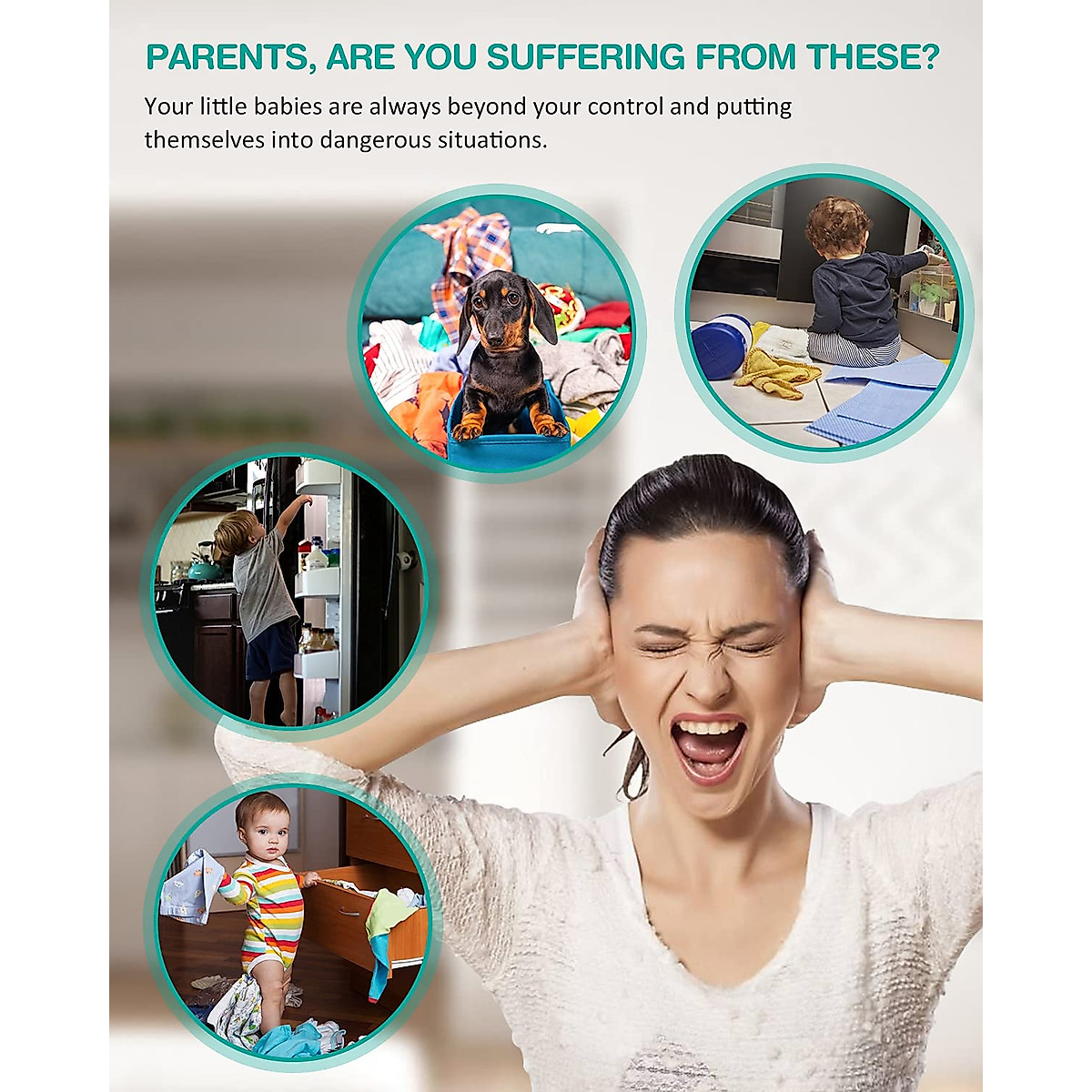 Cabinet Locks for Babies, Baby Proofing Safety Locks, 10 Pack DUOSI No Screws No Magnets Fridge Refrigerators Locks Baby Proofing Child Safety Cabinet Locks for Kitchen Cabinets and Drawers