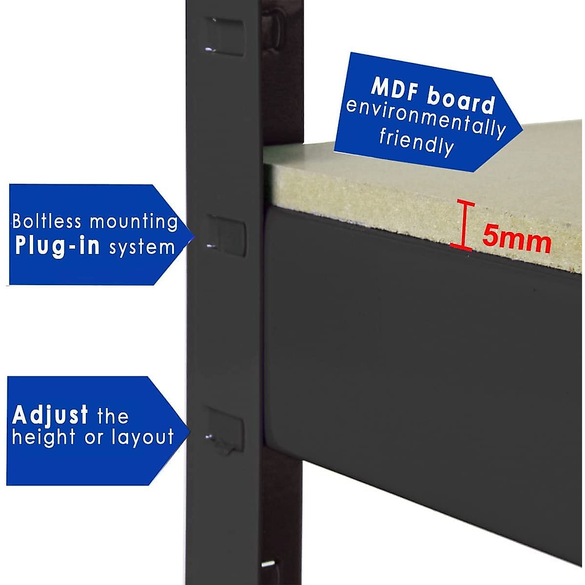 4-Tier Storage Shelves, Adjustable Freestanding Metal Shelving Unit 63" High 31.5" Wide 16" Deep Heavy Duty Utility Rack, Boltless Assembly Garage Storage Shelves for Warehouse Garage Pantry Kitchen