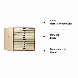 Stamp-n-Storage Drawer Cabinet with 10 Single Drawers for IKEA (will fit IKEA Kallax Shelving) Natural Wood Color