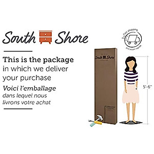 South Shore Vito Bookcase Headboard, Queen, Chocolate