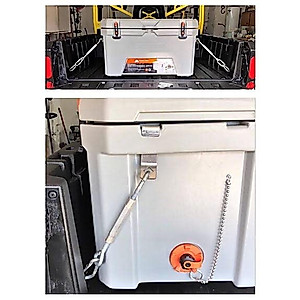 Universal Cooler Lock Brackets: Designed to fit Tie Down Slot of Mid to Large Rotomolded Ice Chests (Compatible with Yeti/RTIC Coolers) Made of Stainless Steel in The U.S.A. ( Pair )