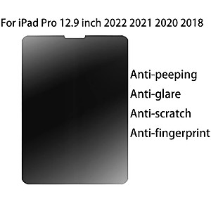 BWEDXEZ Privacy Anti-Glare Screen Protector Anti-Spy Soft Film Suit for iPad Pro 12.9 inch 2022 2021 2020 2018 Matte Anti-Peeping