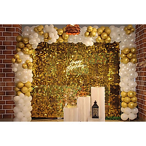 KBZVNAF White Gold Balloons Garland Kit - 100Pcs White Metallic Gold and Gold Confetti Latex Balloons Arch for Wedding Baby Shower Engagement Birthday Party Decorations