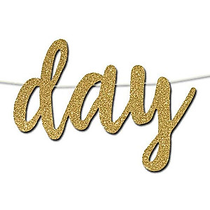 Best Day Ever Banner - Premium Gold Glitter Cardstock Paper - Larger Text For Better Visibility - Perfect Decoration For Bridal Shower, Engagement, Bachelorette, Wedding Party