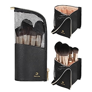 MONSTINA Makeup Brush Organizer Bag,High Capacity Portable Stand-Up Makeup Brush Holder,Professional Artist Makeup Brush Sets Case Waterproof Dust-proof Makeup Brush Cup