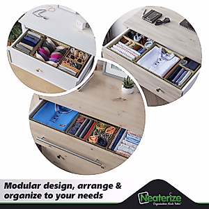 Drawer Organizer Clothes Set of 12 Beige - Dresser Organizer For Nursery, Bedroom, Closet - The Perfect Baby Clothes Organizer and Storage & General Nursery Organization or Dresser Drawer Organizers