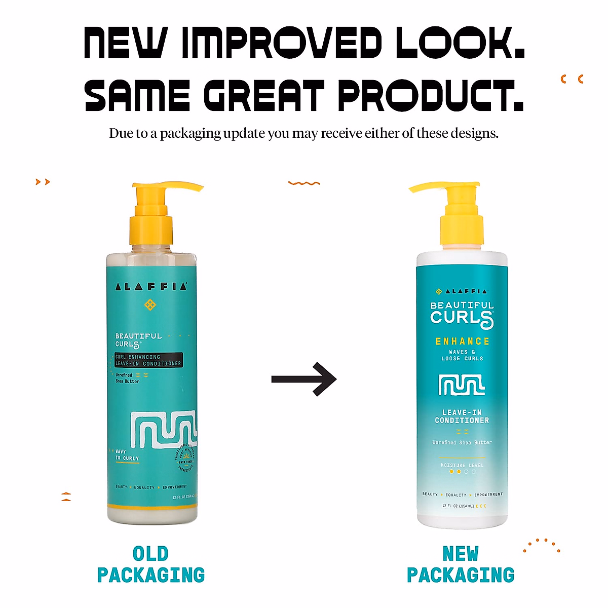 Alaffia Beautiful Curls Curl Enhancing Leave in Conditioner, Wavy to Curly Hair Products, Natural Moisturizer, No Sulfates with Shea Butter, Coconut Oil, Chamomile, 12 Fl Oz