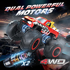 DEERC 1:16 Amphibious RC Monster Trucks IPX7 Waterproof Remote Control Car 4WD Dual Motors All Terrain Off Road 2.4Ghz RC Cars Boat Toys Gifts for Boys Girls Kids Adults