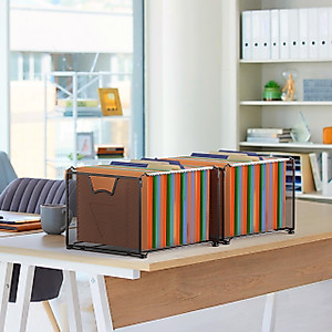 2-Pack SimpleHouseware Mesh Hanging File Organizer, Black