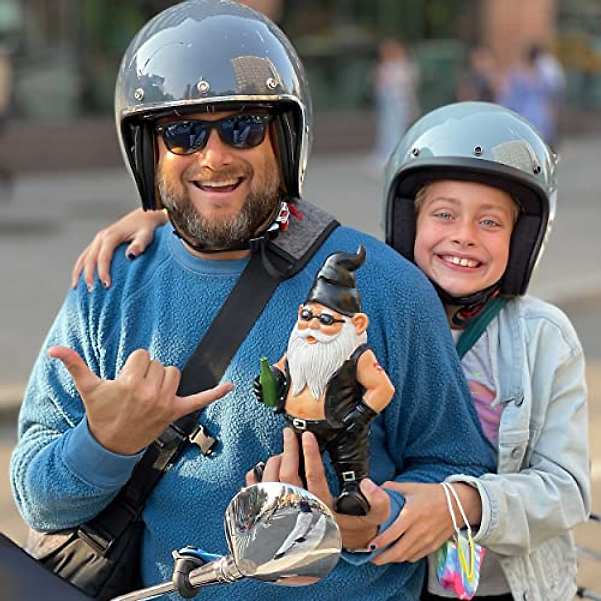Garden Gnomes Galore Biker Gnome - Harley Gnome Compatible with Harley Davidson Gifts for Men- Garden Gnomes Outdoor Yard Gnomes - Knome Garden Giant Gnome Yard Gnome