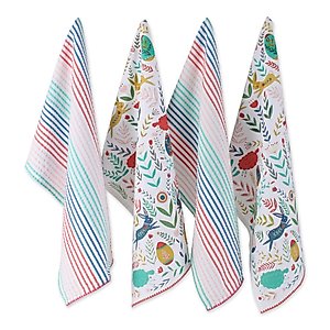 DII Easter Folk Collection, Springtime Kitchen, Dishtowel Set, Easter Garden, 4 Piece