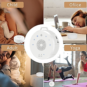 White Noise Machine Portable Sleep Sound Machine for Adults, Kids, Baby, Sleep,19 Natural Soothing Sounds 3 Timers, Suit for Wired Headphone, Sound Machine for Home,Travel and Office