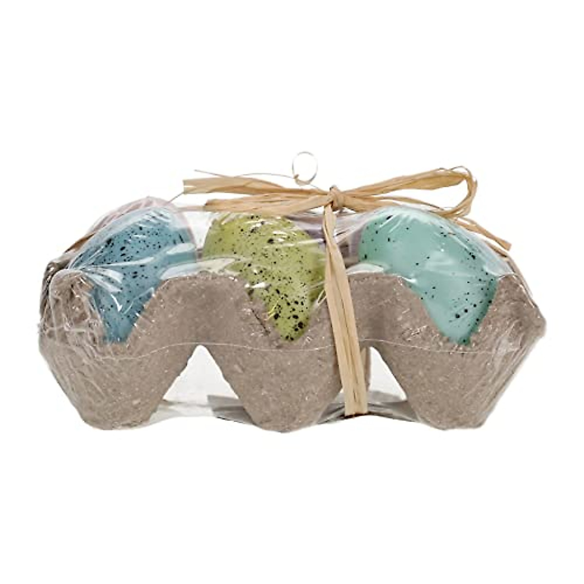 Greenbrier Colorful Speckled Easter Egg 6 Pack Cartons Decor Clear Cello Wrapped