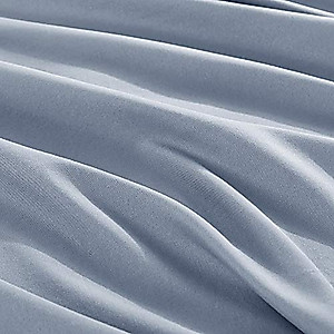 Comfort Spaces Coolmax Moisture Wicking Sheet Set Super Soft, Fade Resistant, 16" Deep Pocket, All Around Elastic - Warm Weather Cooling Sheets for Night Sweats, Queen, Blue 4 Piece