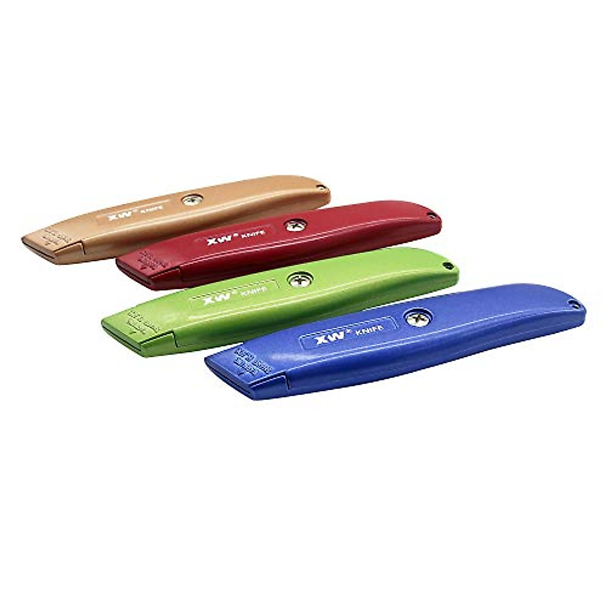 XW Retractable Utility Knife, Aluminum Alloy Box Cutter-Assorted Colors, Extra 10 Blades Included,4-Pack