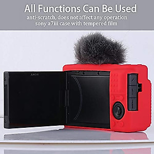 Yisau Camera Case for Sony ZV-1, Sony ZV1 Camera Case Digital Camera Anti-Scratch Slim Fit Soft DSLR Camera Sleeve with ZV1 Screen Protector (Red)