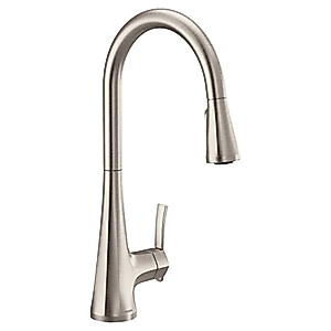 Moen S7235SRS Sinema One-Handle High Arc Pulldown Kitchen Faucet featuring Power Boost and Reflex, Spot Resist Stainless