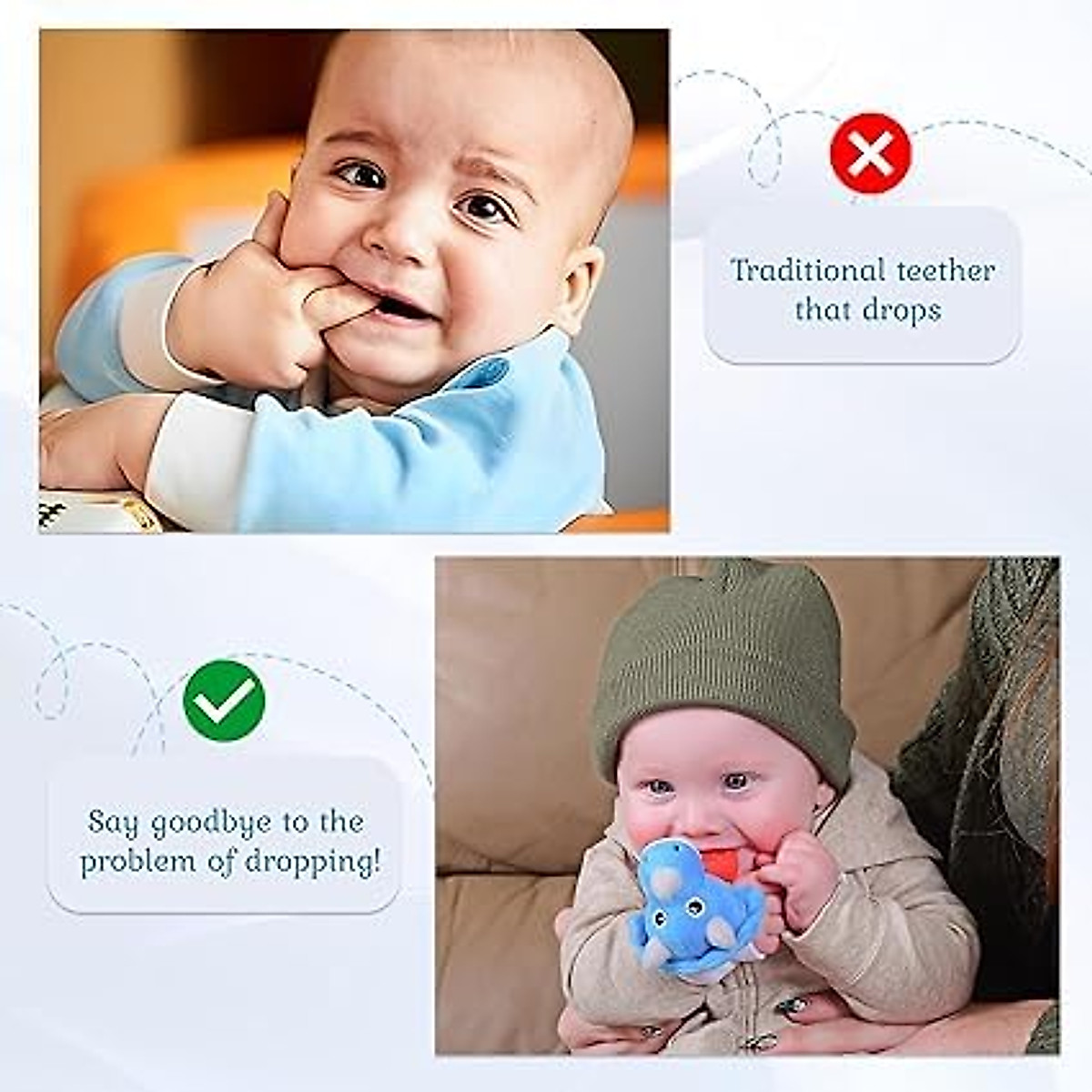 Wristy Buddy Teething Ring for Babies 0-6 8 10 12 Months | Cute Soft Animal Teething Toys & Gloves | Baby Teething Relief Toy Pack | Infant Chew Toys for 3-6 Months, 1 2 3 Years