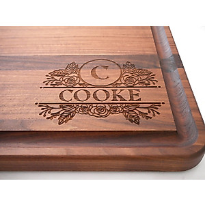 Extra Large Personalized Butcher Block Cutting Board - Extra Large Wooden Personalized Cutting Board Custom Engraved - Personalized Wedding Gift for the Couple - Walnut Meat Carving Chopping Board