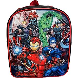 Ruz Avengers Toddle Boy 12 Inch Mini Backpack (Black-Red)