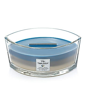 Woodwick Ellipse Scented Candle, Nautical Escape Trilogy, 16oz | Up to 50 Hours Burn Time