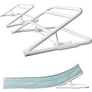 SORQINOTER Metal Mattress Wedge for Acid Reflux, Adjustable Height Bed Wedges Under Mattress, Helps with GERD, Heart Burns, Postoperative Recovery, Snoring, and Congestion - White/2Pack