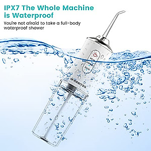 Water Flosser for Teeth Cordless Water Flossers Dental Oral Irrigator with DIY Mode 4 Jet Tips, IPX7 Waterproof,Portable and Rechargeable for Home&Travel