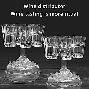 Viadha Shot Glass Dispenser and Holder Set, Adjustable Party Fancy Drink Dispenser, Multiple Shot Pourer with 6 Shot Glasses for Cocktail, Wine, Juice - Fun Gift Choice