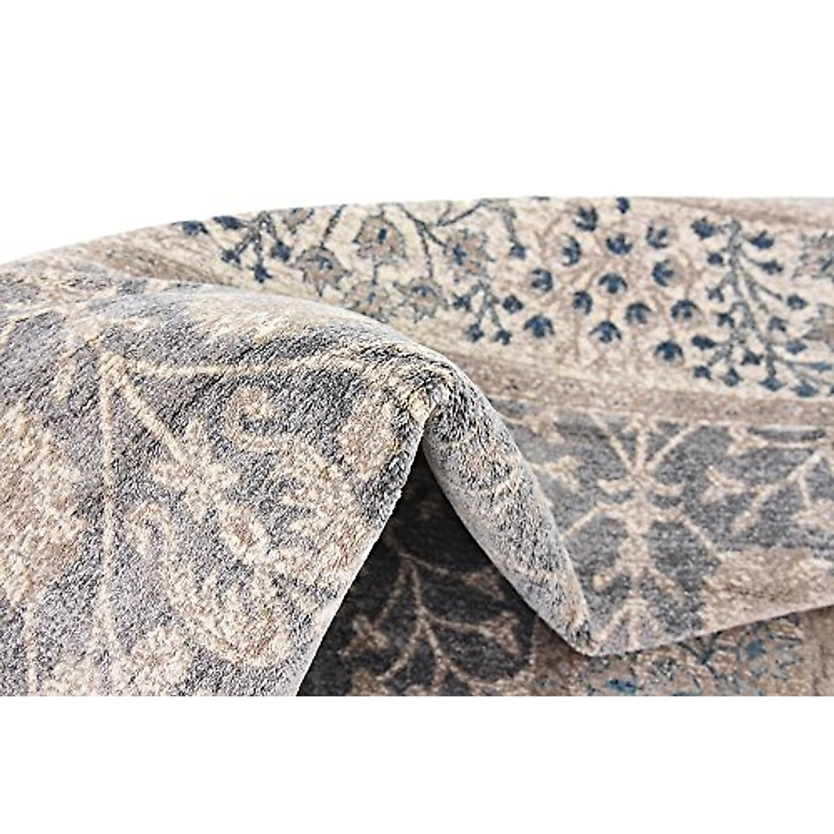 Unique Loom Salzburg Collection Area Rug - Gneis (6' 1" x 9' Rectangle, Gray/ Ivory)