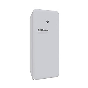 BRAMA Retro Fridge with Top Freezer 9.9 Cu.Ft. Full Refrigerator for Apartment, Condo, House, Kitchen, 24-Inch, White