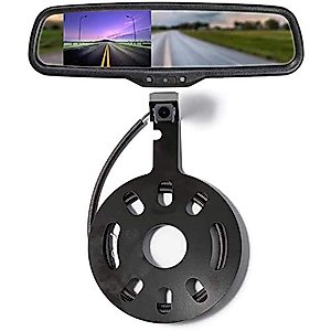 EWAY Backup Rear View Spare Tire Mount Camera for Jeep Wrangler 2007-2018 with 4.3" Anti-Glare Mirror LCD Monitor Reverse Camera with Removable Guideline