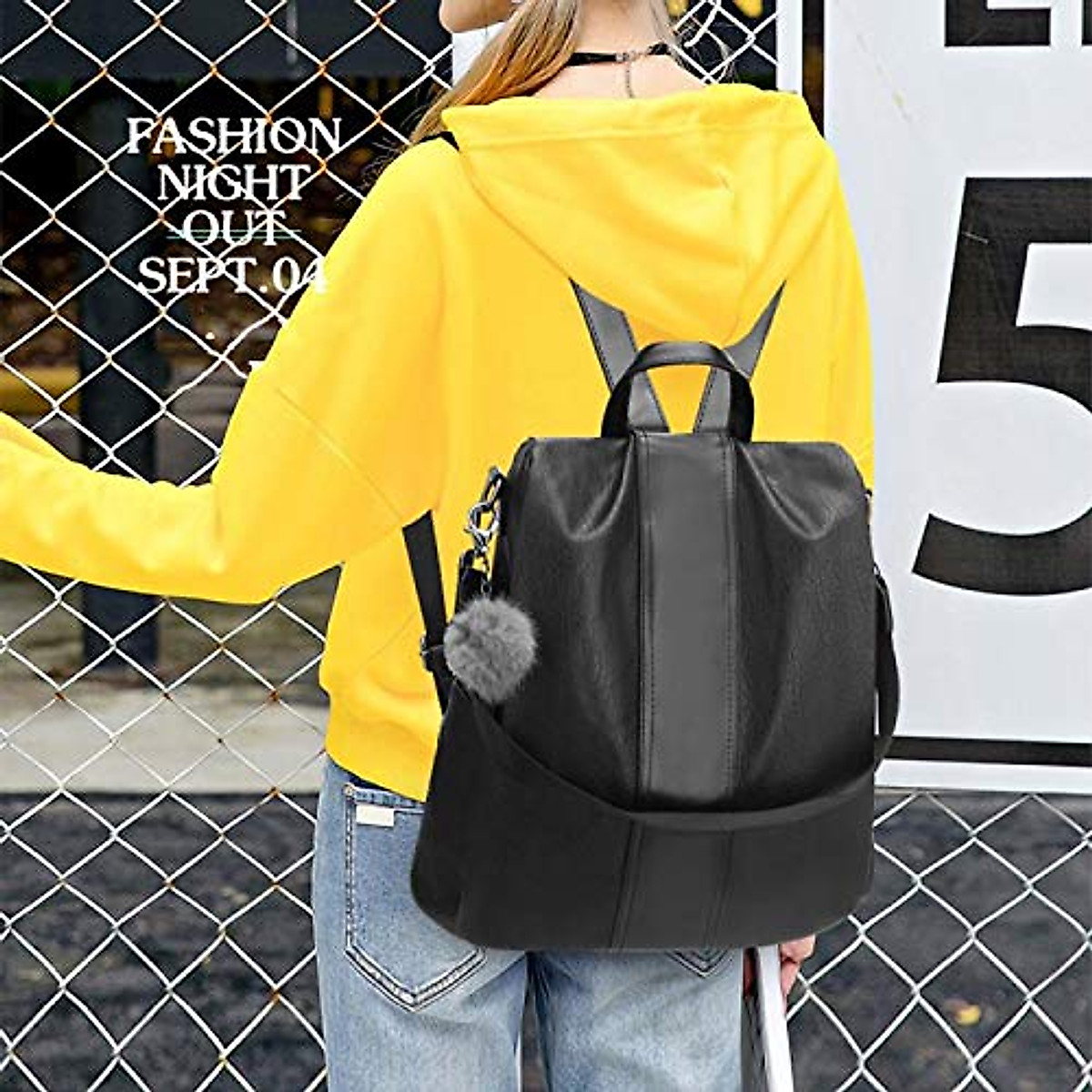 YOUNNE Women Backpack Purses PU Leather Anti-theft Rucksack Waterproof Daypack Casual Shoulder Satchel Bag (Brown)